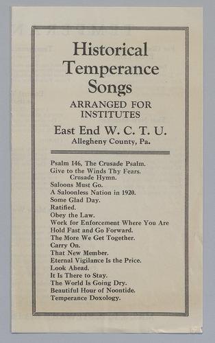 Temperance Songs (Music and Song Sheets) | Digital Pitt