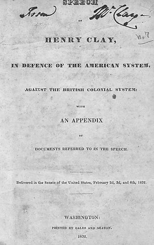Speech of Henry Clay, in defence of the American system against the ...