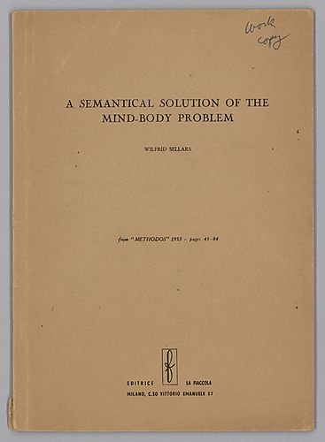 "A Semantical Solution of the Mind-Body Problem," | Digital Pitt