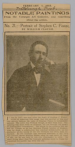 News clipping, "Notable Paintings from the Carnegie Art Galleries...No ...